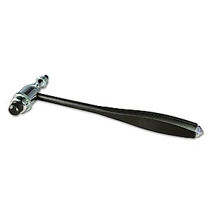 ADC 3694BK Tromner Neurological Reflex Hammer with Built-In Brush, Black, Chrome
