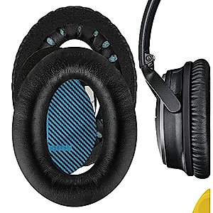 Geekria QuickFit Replacement Ear Pads for Bose QuietComfort 25, QC25, SoundLink Around Ear Headphones Ear Cushions, Headset Earpads, Ear Cups Cover Repair Parts (Black)