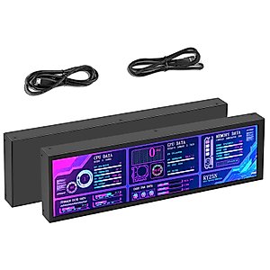 8.8 Inch PC Temperature Display With Case PC Sensor Panel Display Computer Temp Monitor IPS USB Mini Screen AIDA64 PC CPU RAM Data Monito Temperature Monitor for PC ARGB Computer Case Secondary Screen