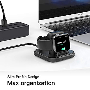 Conido Charging Stand for Apple Watch, Watch Charger Stand with Charging Cable, Magnetic Wireless Charging Station Compatible with Apple Watch SE Series 7/6/5/4/3/2/1/44mm/42mm/40mm/38mm- Black