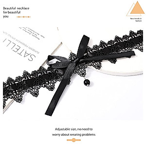 JEAIRTS Black Lace Choker Necklace Velvet Bow-knot Necklaces Halloween Costume Necklace Jewelry Accessories for Women