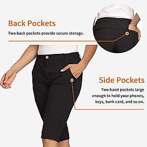 CQC Women's Outdoor Hiking Shorts - Lightweight Quick Dry Cargo Shorts,UPF 50+, Water Resistant,4 Pockets Black XXL