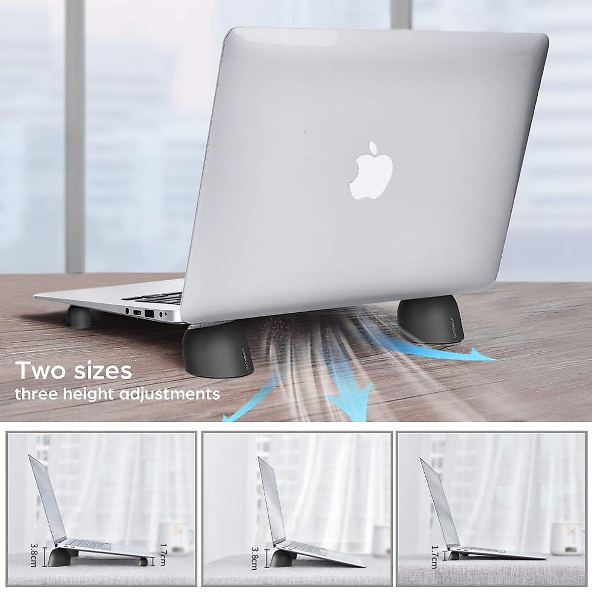 nediea Laptop Risers for Desk, Mini Laptop Cooling Stand, Magnetic Pads Keyboard Riser, Ergonomic Laptops Feet, Compatible with MacBook Air Pro, with Dell, with HP, More 10-15.6” Laptops