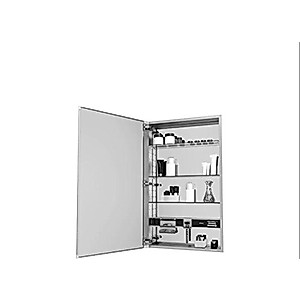 Robern MC2030D4FPL M-Series Mirror Cabinet with Plain Edge Door, Silver