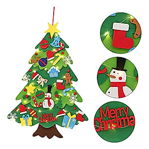 Felt Christmas Tree Nativity Decorations Kids DIY Felt Tree Xmas Tree Ornaments Felt Xmas Tree Table Christmas Tree Xmas Tree Figurines Hand Decor Wooden do it Yourself 3D
