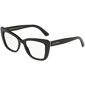 Dolce&Gabbana Woman Sunglasses Black Frame, Demo Lens Lenses, 53MM