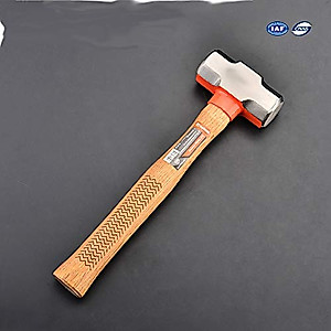 Edward Tools Pro 3 Pound Sledge Hammer - Heavy Duty Harden Steel Mini Sledge Hammer for Drilling, Chisels, Nail, Rebar, Kindling Crack Hammer - Solid Anti Reverberation Oak Handle
