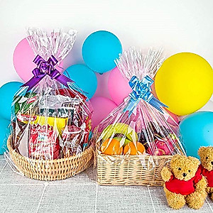 Borningfire Clear Wrap Cellophane 31.5 In x 100 Ft Folded in Half on 16" Roll, Clear Cellophane Wrapping Paper for Gift Baskets Arts Crafts Flowers Treats Christmas Holiday Party Decorations