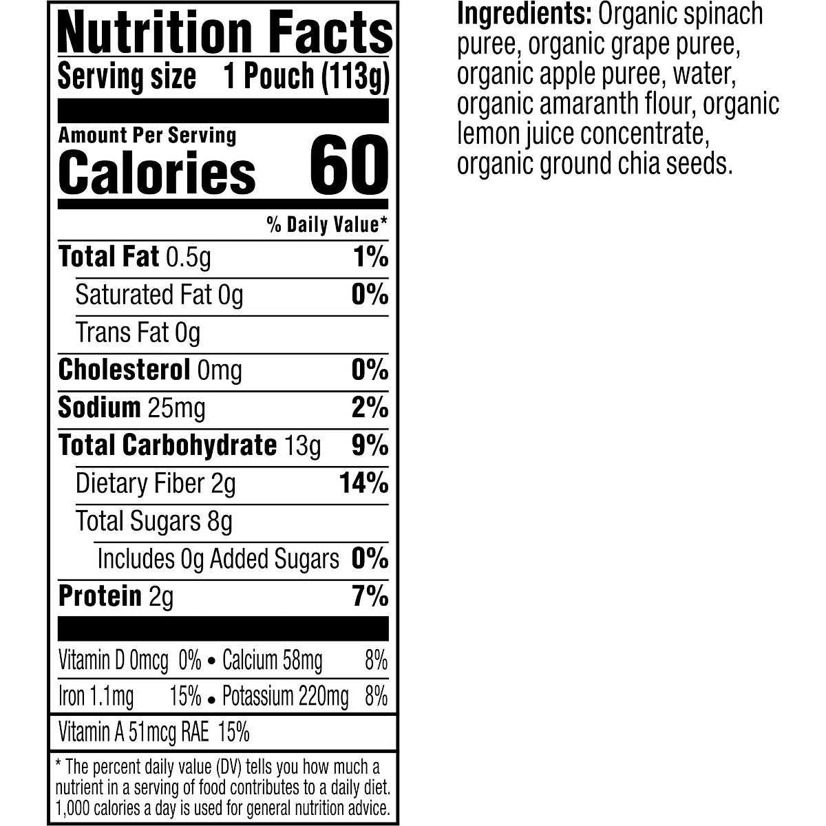 Plum Organics Mighty Veggie Blends Organic Baby Food Meals [12+ Months] Spinach, Grape, Apple & Amaranth 4 Ounce Pouch (Pack Of 12) Packaging May Vary