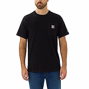 Carhartt Men's Force Relaxed Fit Midweight Short-Sleeve Pocket T-Shirt, Black, Large