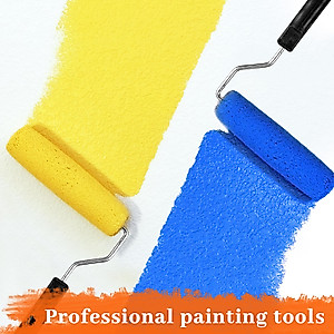 Yeaqee 20 Pcs Paint Roller 4'' Foam Paint Roller with Roller Frame High Density Cover Refills Small Paint Roller Mini Paint Roller Tool for Home Painting, Doors, Cabinets, DIY Projects, Repair Room