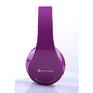 Beyution Wireless Bluetooth Headphones for Apple iPhone 6/6plus/5s/5/5c/4s/4/3/2 all Ipad iTouch Mac IPOD SAMSUNG GALAXY S5/S4/S3; Note 2/3/4 LG and all portable deive with bluetooth (513 Pure Purple)