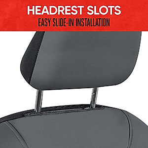 Motor Trend AquaShield Car Seat Covers for Front Seats, Solid Gray – Two-Tone Waterproof Seat Covers for Cars, Neoprene Front Seat Cover Set, Interior Covers for Auto Truck Van SUV