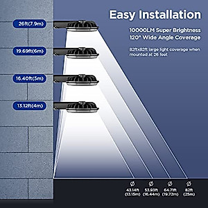 deerdance LED Barn Light Outdoor, 80W Dusk to Dawn Outdoor Lighting with Photocell 10000LM 5000K Daylight, IP65 Waterproof Street Light for Barn Yard Warehouse Outdoor Security Lighting, 2-Pack