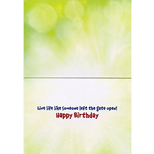 Running Dog Funny Birthday Card