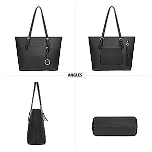 Montana West Tote Handbags for Women Vegan Leather Shoulder Bag Large and Medium 2PCS Purses Set B2B-MWC2-G030BK