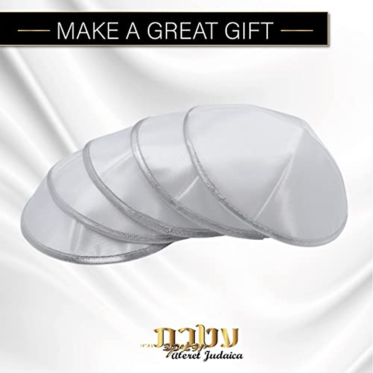 Ateret Judaica Yarmulke for Men & Boys - 40-Pack Satin Kippah Cap, Size 19 cm, Jewish Yamaka Hat