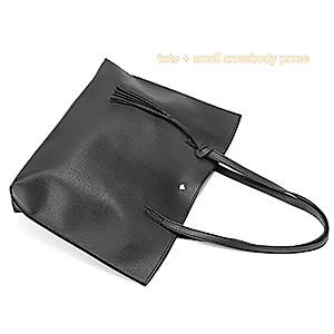 Fateanuki Womens Purses and Handbags Faux Leather PU Tote Bag Sets for Women Crossbody Bags Satchel Purse 2Pcs