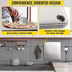 VEVOR Baking Steel Pizza, Rectangle Steel Pizza Stone, 16" x 14" Steel Pizza Plate, 0.2"Thick Steel Pizza Pan, High-Performance Pizza Steel for Oven, Baking Surface for Oven Cooking and Baking