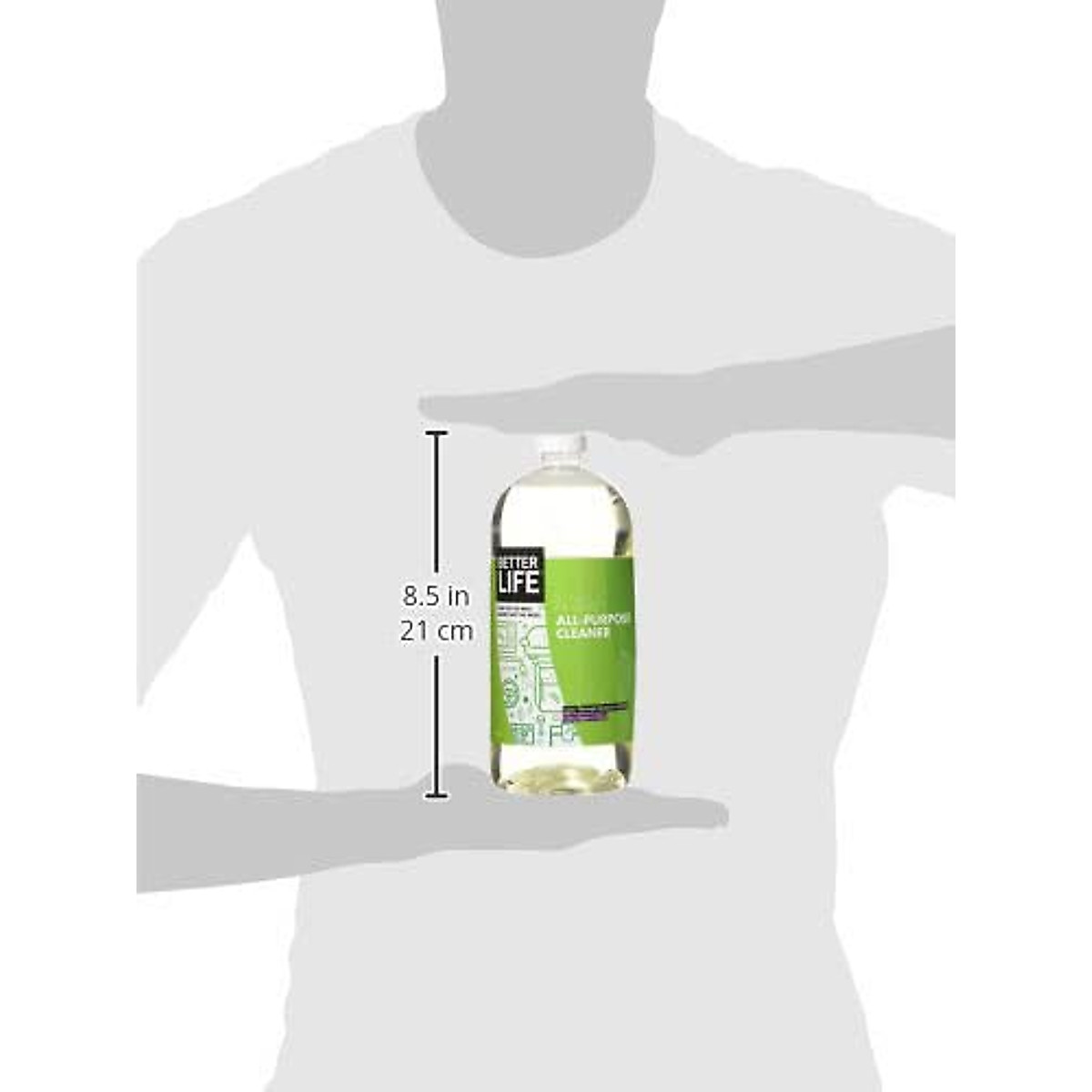 BETTER LIFE All Purpose Cleaner, Multipurpose Home and Kitchen Cleaning Spray for Glass, Countertops, Appliances, Upholstery & More, Multi-surface Spray Cleaner - 32oz (Pack of 2) Clary Sage & Citrus