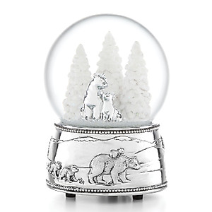 Reed & Barton 886529 North Pole Bound Polar Bear Musical Snow Globe, Christmas & Holiday Decor