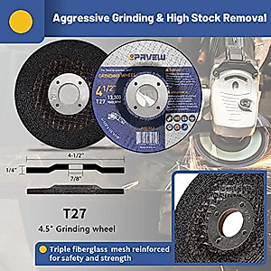 PRVEW 14PCS 4.5"x7/8“ Flap Disc&Grinding Polishing Cutting Wheel Set, 8PC T29 Zirconia&Alumina Flap Disc 40 60 80 120Grit with Grinding and Cutting Wheel, Wool Felt Disc, Strip Disc for Angle Grinder