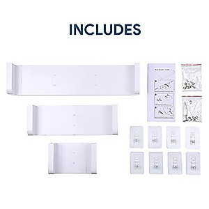 LAIGOO Adhesive Floating Shelves Non-Drilling, Set of 3, Display Picture Ledge Shelf U Bathroom Shelf Organizer for Home/Wall Decor/Kitchen/Bathroom Storage(S+M+L)