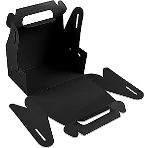 Lainrrew 30 Pcs Gable Candy Treat Boxes, Small Goodie Boxes Christmas Party Favor Boxes Kraft Paper Gift Box for Christmas Party Decorations Birthday Party Favors (Black)