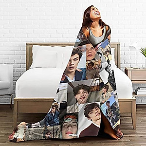 Louis Part-Ridge Fleece Throw Blanket, Super Soft Cozy Plush Flannel Blankets for Couch Sofa Bed Camping Travel Picnic, Lightweight Warm Fuzzy Blankets Bedding for All Season 50"X40"