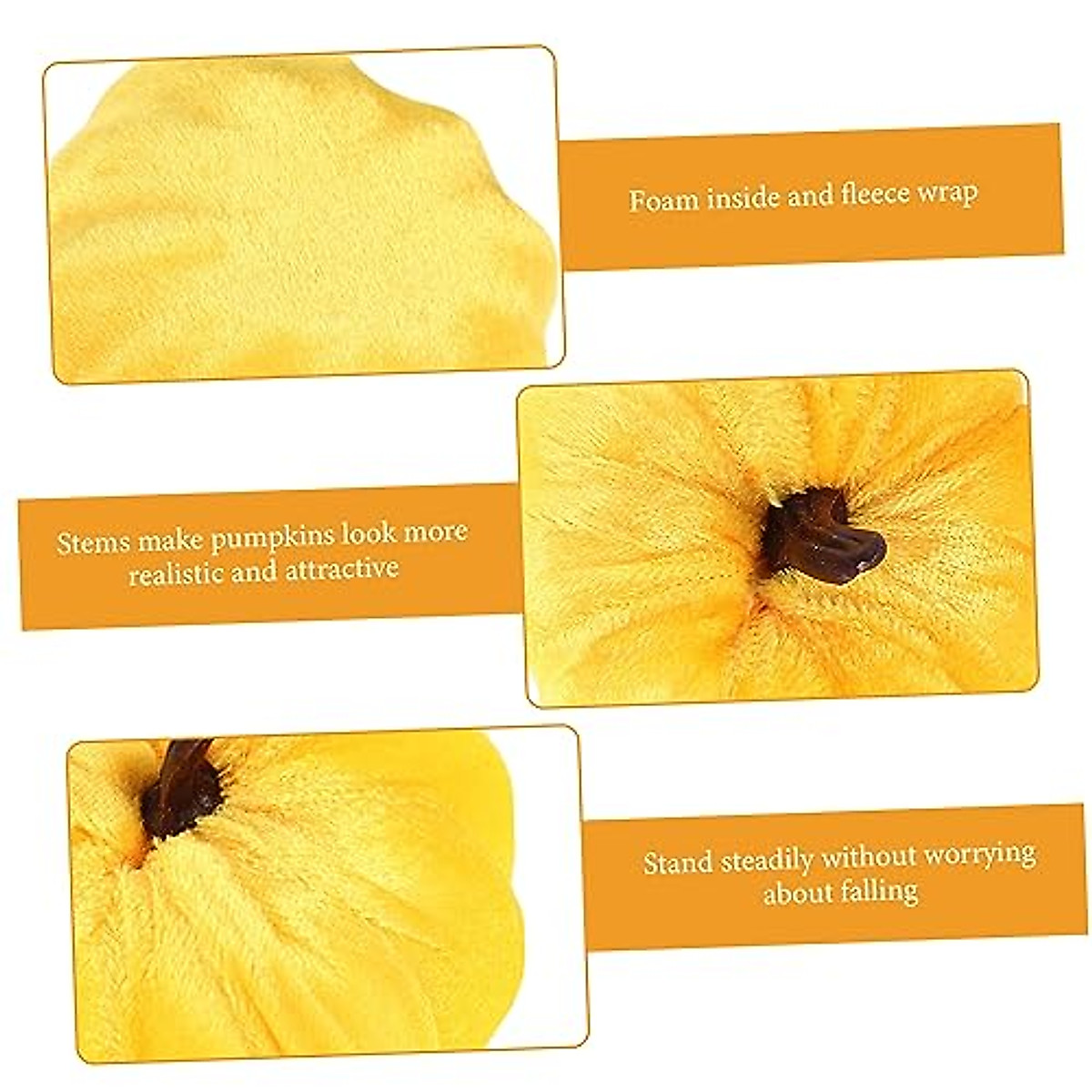 DECHOUS 24 Pcs Fabric Pumpkin Ornament Farmhouse Pumpkin Desktop Pumpkin Ornament Halloween Mini Pumpkins Decor for Home Fabric Pumpkins for Decorating Foam Dining Table Vegetable
