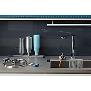 Sanni Shoo drip.line Pure - Adjustable Drip Tray - Practical, Multifunctional Kitchen Rack for Storing Dishcloths and Brushes - Drip Drying Bottles - Heat-Resistant (Ocean, Pure)