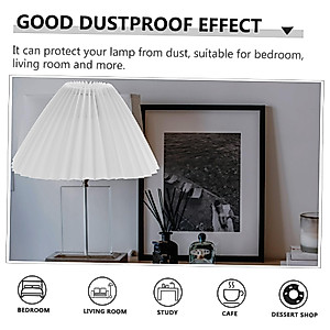 NOLITOY 1Pc Pleated lampshade retro home decor flower embellishments white lamp shade table fabric lamp shade Table Lamp Lampshade mushroom lamp Durable Lampshade Cloth Lampshade Simple