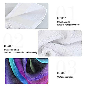 YPPAHHHH Colorful Rainbow Flower Rose Kitchen Hand Towel Set of 2 Hanging Towel with Loop Absorbent Tie Towels Dish Cloth Washcloth for Bathroom Laundry Room Tabletop