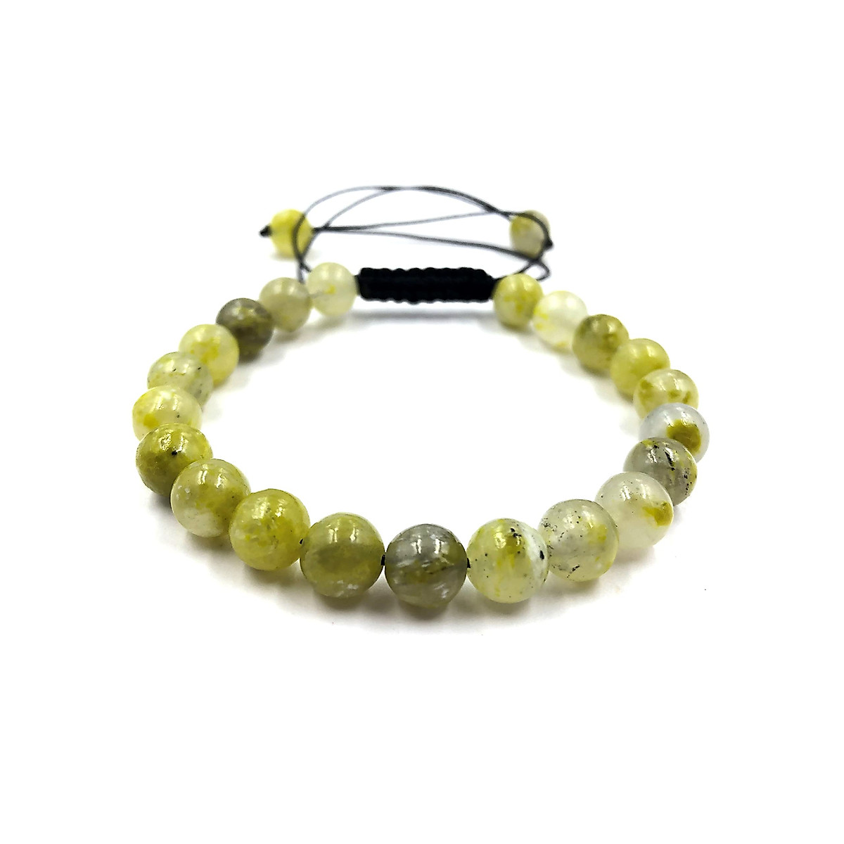 SHNAYA JEWELS AAA SERPENTINE A Natural Healing Power Gemstone Crystal Beads Unisex Adjustable Macrame Bracelets 8mm