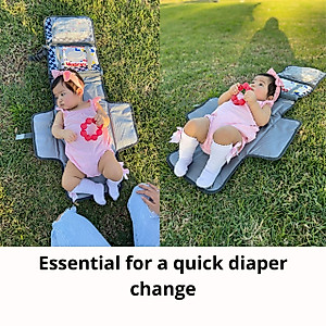 EZ MAT, Portable Baby Changing mat, Diaper Waterproof Changing pad, Changing mat for Diaper Bag, Baby Shower Registry Gender Reveal Gift, Compact Travel Changing Station, Baby Newborn Essential