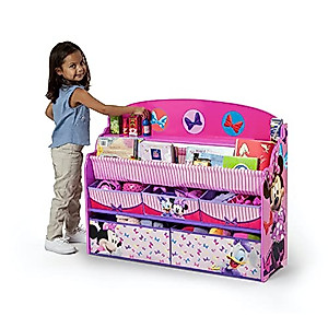 Delta Children Deluxe Book & Toy Organizer - Greenguard Gold Certified, Disney Minnie Mouse