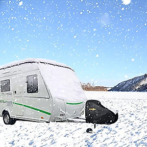 Andacar Caravan Hitch Cover, Waterproof Trailer Jack Cover Universal Trailer Hitch Covers Rain Snow Dust-Proof Hitch Ball Cover-36x24x6 inch.