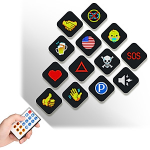 DIY Led Sign for Car, Cool Car Accessories for Men, Programmable LED Sign with Remote on Back Window, Turn Off High Beam & Wave to Drivers & Praise