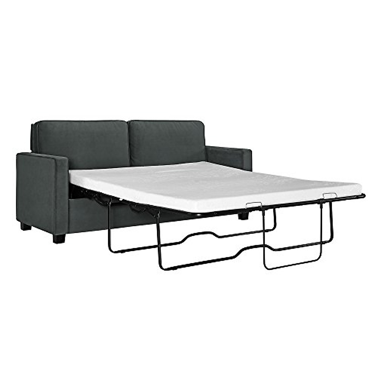 DHP Signature Sleep Casey Velvet Sofa with Memory Foam Mattress, Gray, Queen