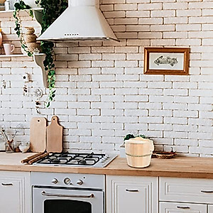 Rice Steamed Bucket with Lid Wooden Steamer Rice Bucket Handmade Rice Bucket Wood Cooking Steamer Steamed Rice Wooden Barrel for Home Kitchen Christmas Party Wood Color