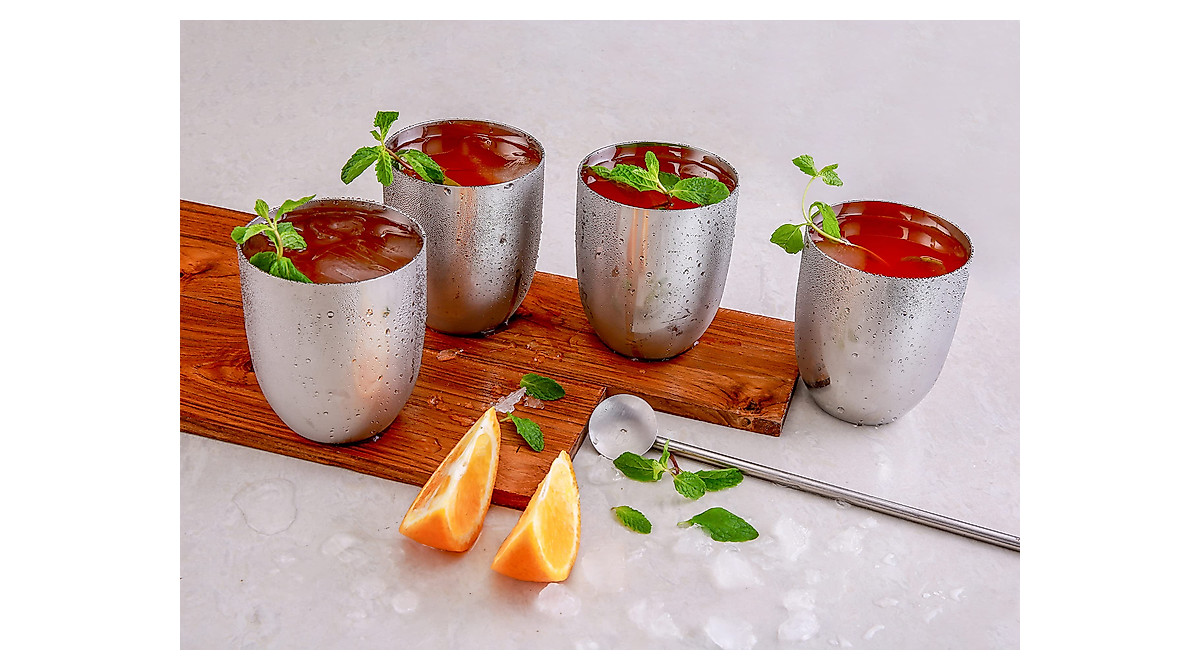 Vinod Premium Stainless Steel Drinking Cups - Set of 4