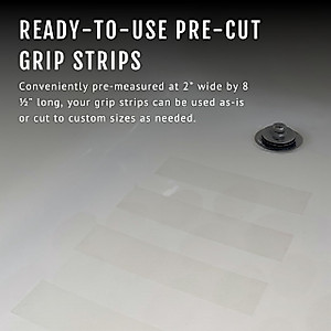 Non-Abrasive Grip Tape Strips by CatTongue - Heavy Duty Waterproof Non Slip Strips for Indoor & Outdoor Use - Thousands of Grippy Uses: Furniture, Bathtubs, Frames, Gaming and More! (Clear)
