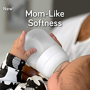 Nanobébé Flexy Silicone Baby Bottle, Anti-Colic, Natural Feel, Non-Collapsing Nipple, Non-Tip Stable Base, Easy to Clean, 3-Pack, Pink, 9oz