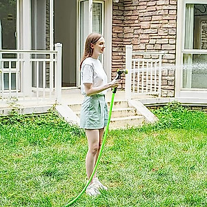 Fevone 6 ft Garden Hose, 2-Year Warranty Offered by Manufacturer, Hose Reel Leader Hose, Hybrid Polymer, Kink Resistance, 3/4" GHT Aluminum Fittings, 5/8" ID, 600 PSI, Drinking Water Safe (GH10)