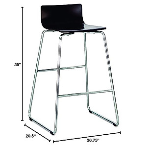 Safco Products 4299ES Bosk Bentwood Bar Stool, Espresso