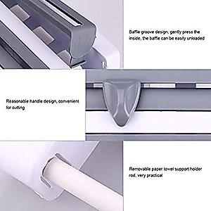 4-in-1 Wall-Mount Paper Towel Holder,Plastic Wrap Foil Dispenser,Wall-Mount Sauce Bottle Storage,Bathroom Organizer Storage,Shelf Adhesive Wall Mount,Rack Paper Towel Holder (Gray)