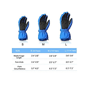Century Star Kids Gloves Waterproof Boys Girls Ski Gloves Kids Snow Gloves for Toddlers Warm Winter Gloves for Kids Black L (10-12 Years)