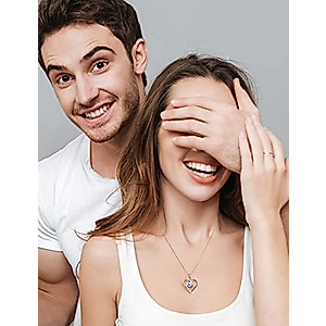 Lanzer 925 Sterling Silver Jewelry for Women,18K Rose Gold Necklaces for Women,Birthstone Diamond Heart Pendant for Christmas,Anniversary Jewelry Gift for Her Wife Mom,Girlfriend Necklaces Gift for Valentine’s Day Rose Gold-06-Jun