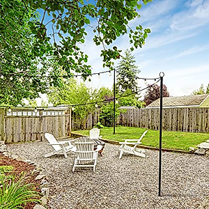 Espird Metal String Light Poles for Outdoor 2 Pack,10 Feet Outside Pole, Backyard Patio Light Poles for Parties Bistro Wedding,