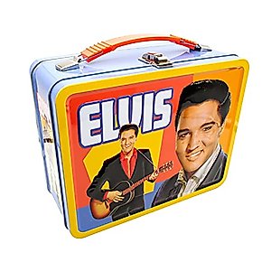 AQUARIUS Elvis Retro Fun Box - Sturdy Tin Storage Box with Plastic Handle & Embossed Front Cover - Officially Licensed Elvis Merchandise & Collectible Gift for Kids, Teens & Adults